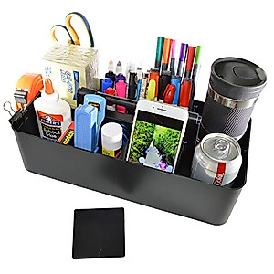 Enjoy Organizer - 8 Compartments DIY Dividers,Large Portable Caddy, Multi Purpose,Stackable, Modern Solution for School, office, Desktop Endless use of your Choice -MADE IN USA (Black)