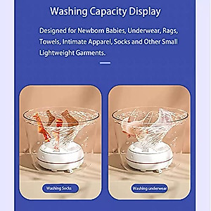 Mini turbo portable washer machine, fully automatic forward and reverse usb plug-in laundry machine, waterproof solid durable compact lavadoras convenient for home, business, travel