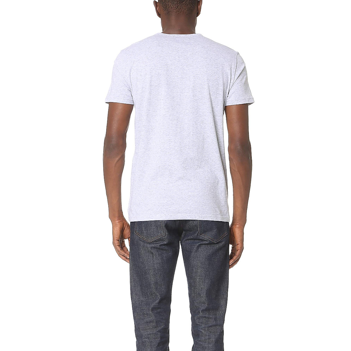 Emporio Armani Men's Cotton V-Neck T-Shirt, 3-Pack, Grey/White/Navy, Large