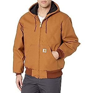 CarharttMenLoose Fit Firm Duck Insulated Flannel-Lined Active JacketBrownLarge