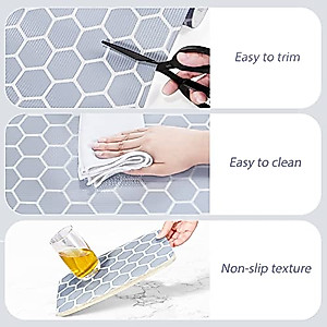 Glotoch Premium Non Slip Shelf Liner 12” X20FT, Non Adhesive Drawer Liner, Waterproof Shelf Liners for Kitchen Cabinets, Drawer, Fridge, Wire Shelving, Pantry, Bathroom-Heavy Duty, Lilac Geometric