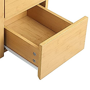 Duitrc 23" Wood Laundry Hamper Bathroom Storage Basket with 3 Drawer Bamboo Bathroom Laundry Hamper Large Storage Dirty Clothes Basket for Towels Blanket Toys in Dorm Bedroom Closet and Bathroom