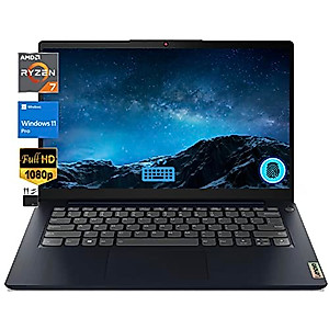 Lenovo IdeaPad 3 est Laptop 14'' FHD Display,8-Core AMD Ryzen 7 5700U (Up to 4.3GHz,Beats i7-1180G7),20GB RAM,1TB SSD,Backlit Keyboard,Fingerprint Reader,WiFi,Win 11Pro+MarxsolCables Abyss Blue