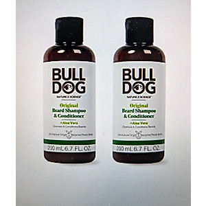 Bulldog Mens Skincare and Grooming for Men Original Beard Shampoo and Conditioner, 6.7 Ounce, Pack of 2