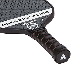 Amazin' Aces Signature Pickleball Single Paddle Blue - 1 USAPA-Approved Pickleball Racket with Graphite Face & Polymer Honeycomb Core, 1 Paddle Cover & 1 Carry Bag