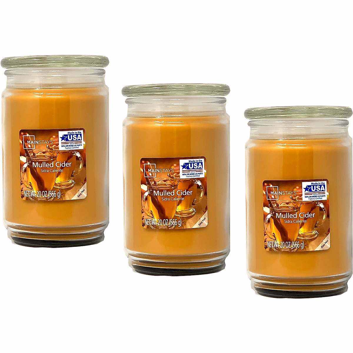 Mainstays 20oz Scented Candles 3-Pack (Mulled Cider)