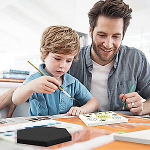 Zingarts Black Mini Canvases with Easel Set, Pack of 14,4” x 4” Inches Black Mini Canvas Boards and 18pcs 5" Mini Easel, Black Small Canvas,Art Supplies for Acrylic Pouring and Oil Painting