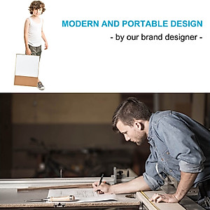 TSJ OFFICE Small Combination Board - 16" X 12" Portable Aluminum Gold Framed Magnetic Dry Erase Board for Wall, Small Bulletin Cork Board with Holder for Office, Home and School