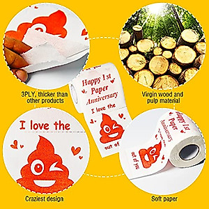 Happy Anniversary Toilet Paper Roll Funny 1st Anniversary for Men and Women Funny Novelty Wedding or Dating Anniversary Present for Him or Her Anniversary Party Decorations Supplies