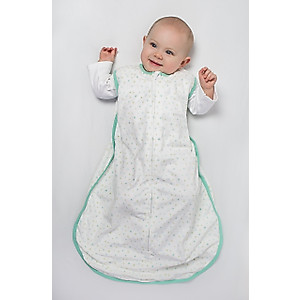 Amazing Baby Microfleece Sleeping Sack, Wearable Blanket with 2-Way Zipper, Use After Swaddle Transition, Playful Dots, SeaCrystal, Large 12-18 Month