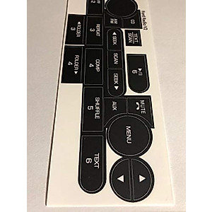 Decal USA brand FITS; 2005 2006 Ford Mustang 4.6 GT Shaker 500 & Convertible Replacement Radio Button Stickers Decals New USA CD Player 6 DISC 6-CD Button Overlay Kit