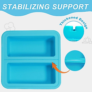 2pack Silicone Freezer Tray for Soup Cube Silicone Freezing Tray with Lid,Large Ice Cube Tray freezer Food Molds,Store Soup,Sauce,Leftovers - Makes Perfect cube storage Silicone Molds ice(2 CUP/2Pack)