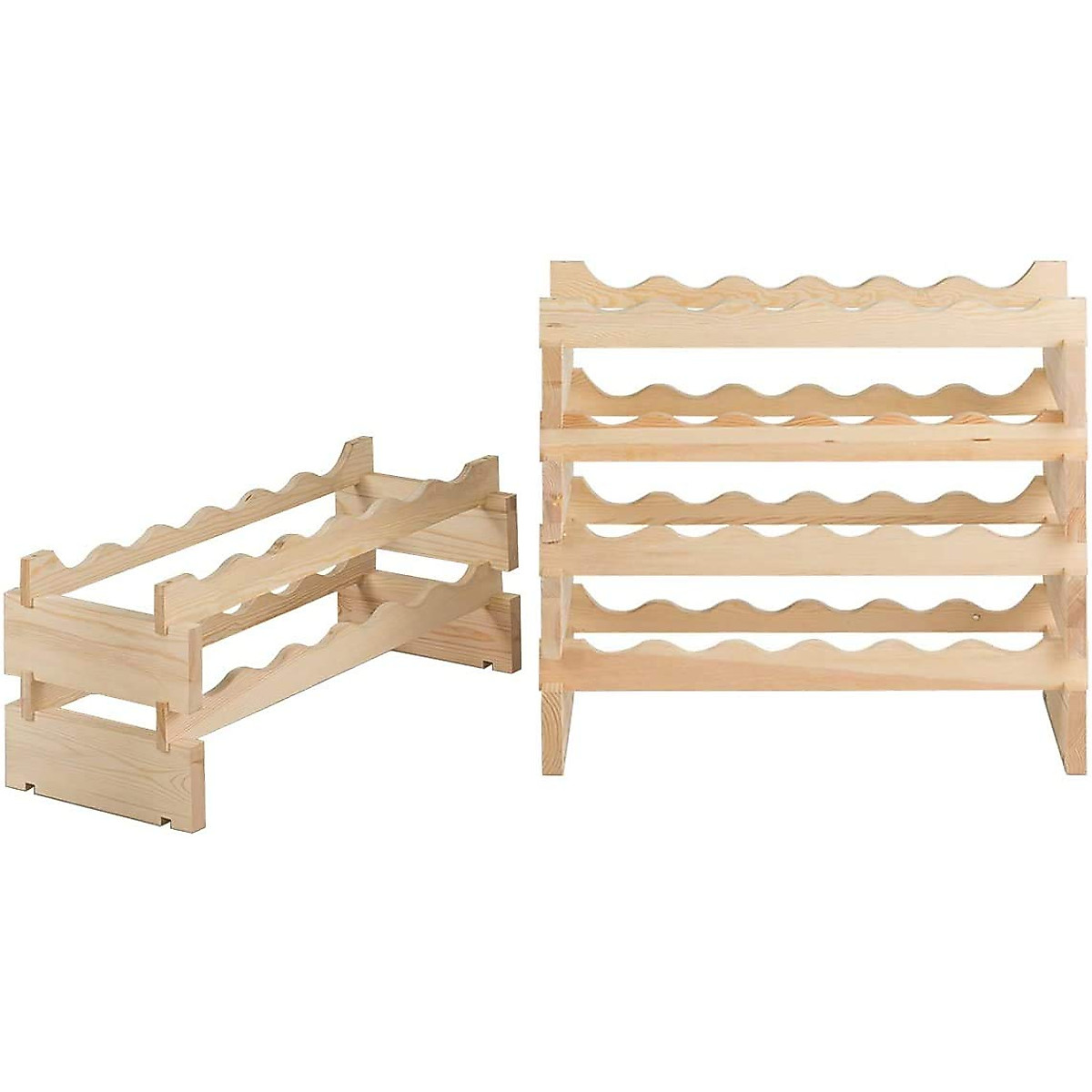 HAPPYGRILL Wood Wine Rack 36 Bottle Stackable Storage Stand Wine Display Shelves