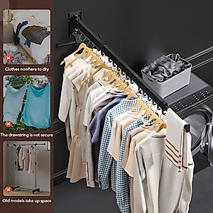 ZdwCyl Wall Mounted Clothes Hanger,Clothes Drying Rack,Laundry Drying Rack,Drying Rack Clothing,Laundry Hanger Rack,Retractable Dryer Racks,Collapsible, Aluminum,can be Fold Upward & Left & Right