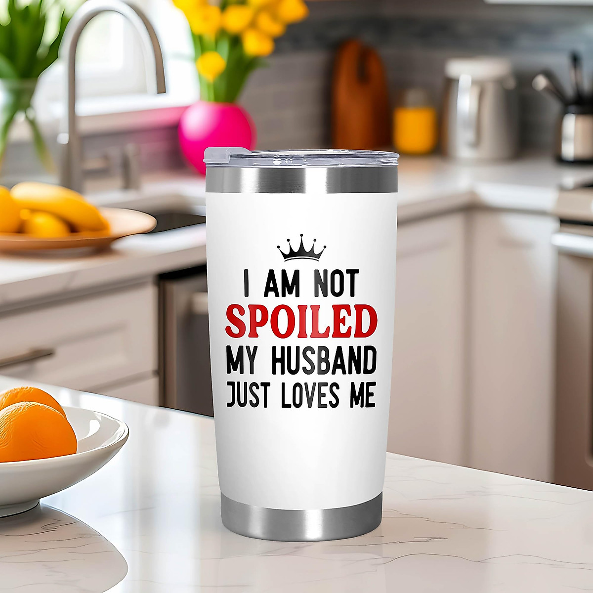 TEEZWONDER Anniversary Wedding Gifts for Her Wife - Stainless Steel Insulated Coffee Tumbler With Lid 20 Oz - Mothers Day Birthday Gifts for Women Wife from Husband