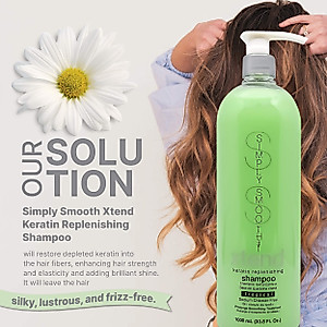 Simply Smooth Xtend Keratin Replenishing Tropical Shampoo Keratin & Collagen Infused Daily shampoo 33.8 Oz.