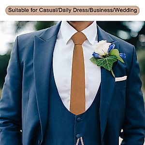 Mantieqingway Men's Skinny Tie Solid Color Neckties 2.56'' Casual Business Ties for Daily Dress, Business, Weddings, Groom, Groomsmen, Missions, Dances, Gifts