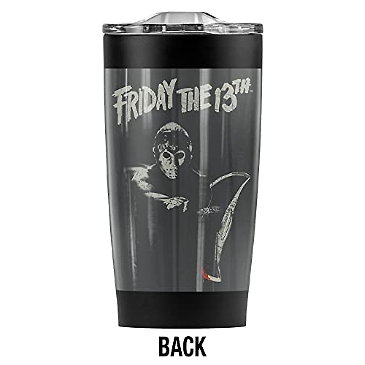 Logovision Friday the 13th Jason Ax Stainless Steel Tumbler 20 oz Coffee Travel Mug/Cup, Vacuum Insulated & Double Wall with Leakproof Sliding Lid | Great for Hot Drinks and Cold Beverages