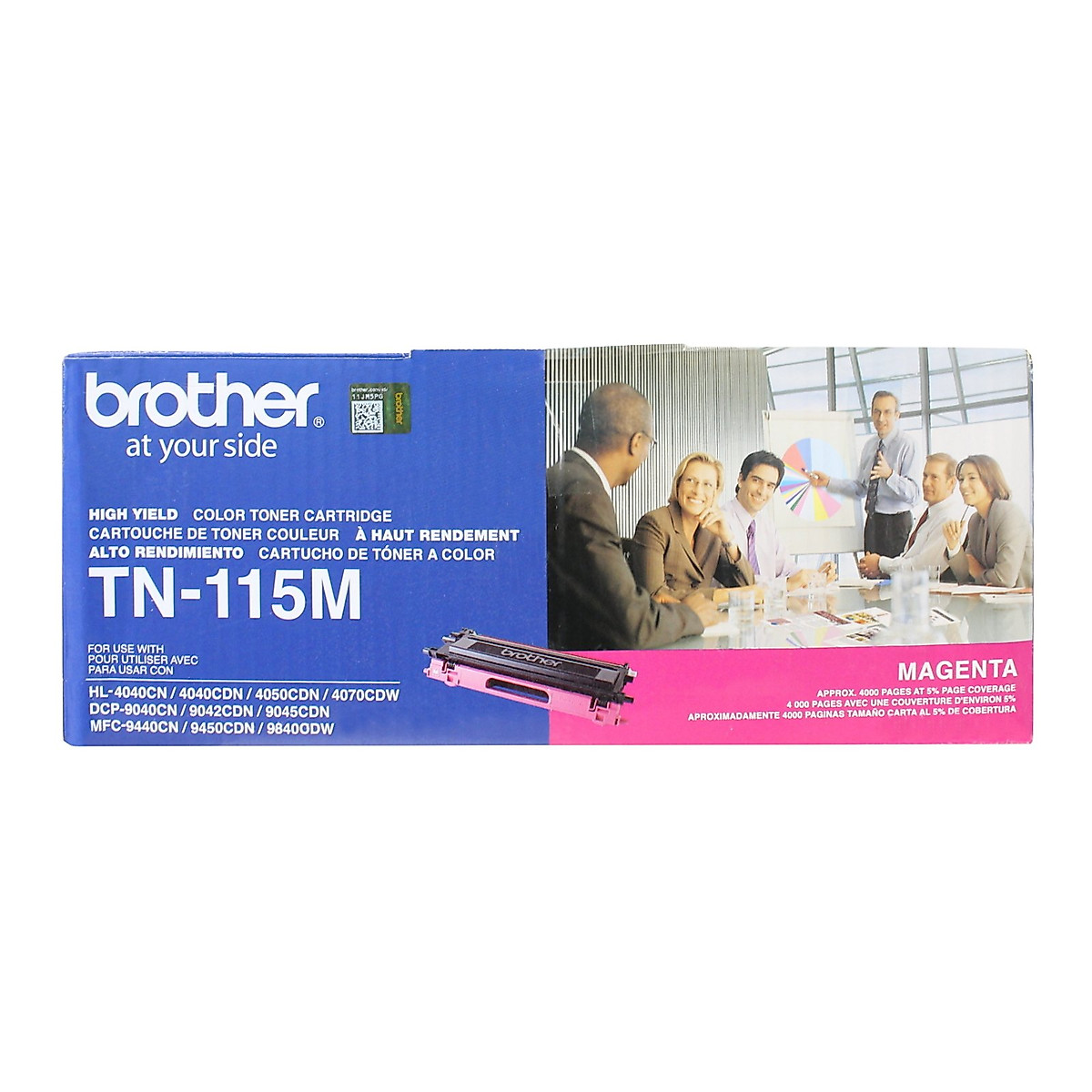 Brother® TN-115M Toner Cartridge, 4000 Page-Yield, Magenta