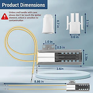 Dreyoo DG94-00520A Gas Range Oven Igniter Compatible with Samsung Gas Range Oven, Flat Oven Igniter with Connector Plug and Nuts, Replacement of 2692271 AP5577941 EAP4241428 PS4241428 (One Ear)
