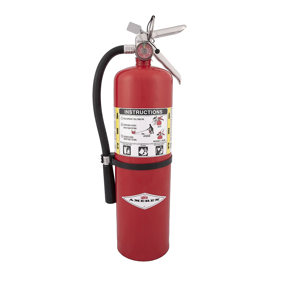 Amerex 10 lb. ABC Dry Chemical Multi-Purpose Fire Extinguisher with Wall Bracket