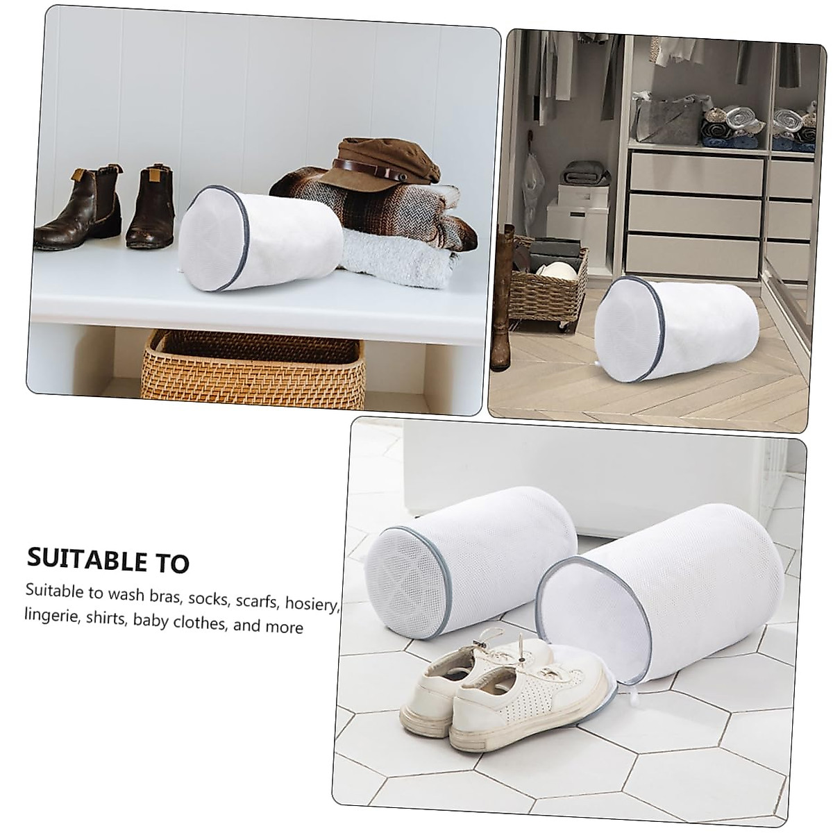 PRETYZOOM 2pcs Shoe Bag Sock Sneakers Wash Machine Bag Laundry Mesh Bags Travel Laundry Bag Laundry Bag for Travel Washing Machine Bag Bra Washer Bag Dryer Shoe Washing Bag White Polyester