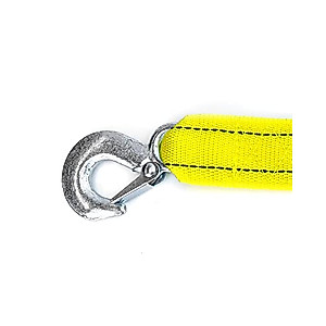 QWORK Tow Strap, | 1.8" x 13' | 11000 lb Capacity, Heavy Duty Towing Strap with Safety Hook, Trailer Rope Unloader for Vehicle Recovery, Towing, Stump Removal, etc