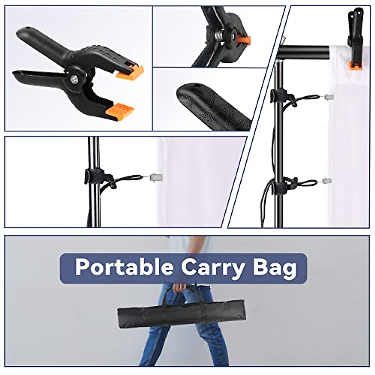 Heavy Duty Backdrop Stand, IFKDNR Photo Backdrop Stand, 6.5ftx10ft Adjustable Background Stand for Birthday Parties, Photo Studio, Graduation Party, Wedding