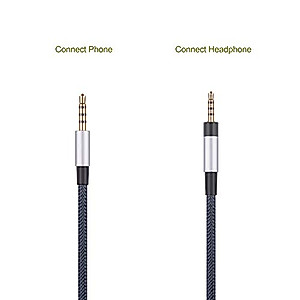 3.5mm to 2.5mm Male Audio Replacement Cable Compatible with Bose oe2, oe2i, AE2, QC35 Headphones, Remote Volume Control & in-Line Mic Cord Compatible with iPhone