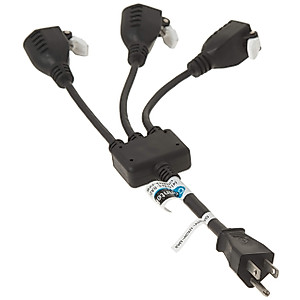 Conntek 05360 1 to 3 Power Splitter with Snap Pop, 14 inches