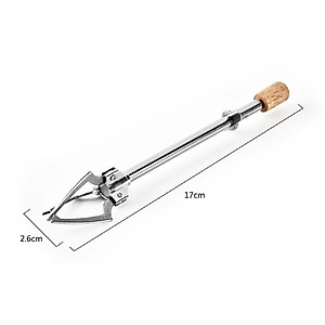 MNJKL Telescopic Ice Cube Grabber, Stainless Steel Pickle Fork, Olives Pickled Onions Utensil, Multifunctional Food Clamp with Non-Slip Handle
