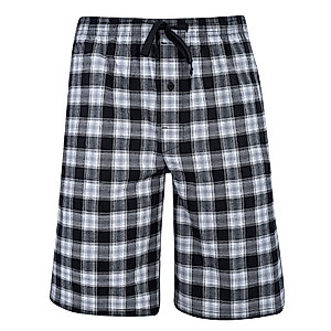 Hanes Men's Big Men's Woven Stretch Pajama Shorts 2 Pack Grey Black X-Large