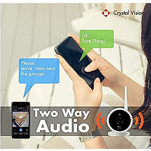 (2024 Upgraded Ver.) [8CH] Crystal Vision CVT808A-61C 1080P Full HD Wireless Surveillance System, 6 x 3MP Floodlight 2 Way Audio Siren Cameras