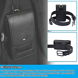 Vihhad Phone Holster for Samsung Galaxy S23 Ultra S23 S23 Plus A13 A32 A53 5G A03S A12 A04S Note 20 Ultra iPhone 13 Pro Max 12 11 G 5G 2022 Leather Belt Loop Holsters Pouch Card Holder Case