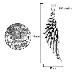 AerraVida Heavenly Angel Wing .925 Sterling Silver Pendant | Cute Wings of Angel DIY Pendant for Women