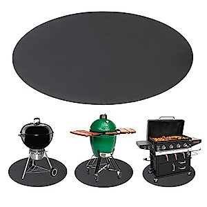 Mister Buddy Mat, 48” Round Rubber BBQ Grill Mat - Under Outdoor Grill Pad to Protect Deck, Patio, and Floors
