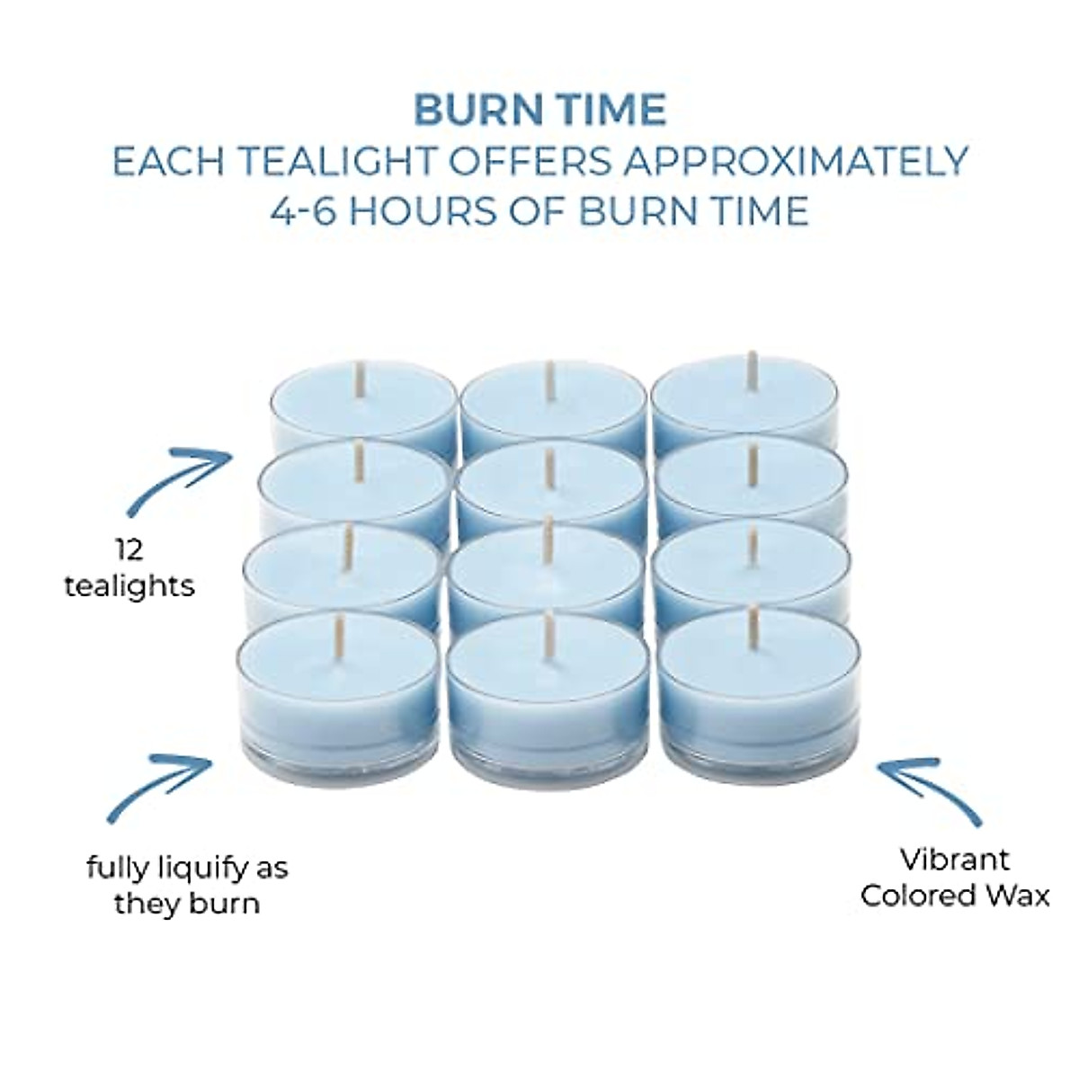 PartyLite Tealight Candles, Fragranced Colored Wax with Clear Container, 12 Pack Tea Lights, Made in The USA (Morning Meadow)