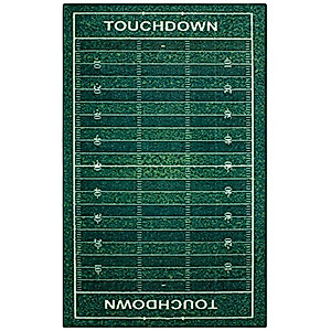 Mohawk Home Kids Sports Playroom Area Rug, Football Yards Green (8' x 10')