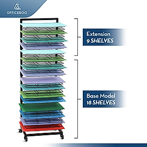 OFFICEROO Art Drying Rack 9 Shelves Extension Black - Compatible Only with Base Model B0CYQ6GHB2