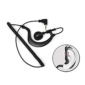 UAYESOK 3.5mm Police Receive/Listen Only Earpiece G Shape Soft Ear Hook Surveillance Headset for Two Way Radio, Radio Speaker Mic