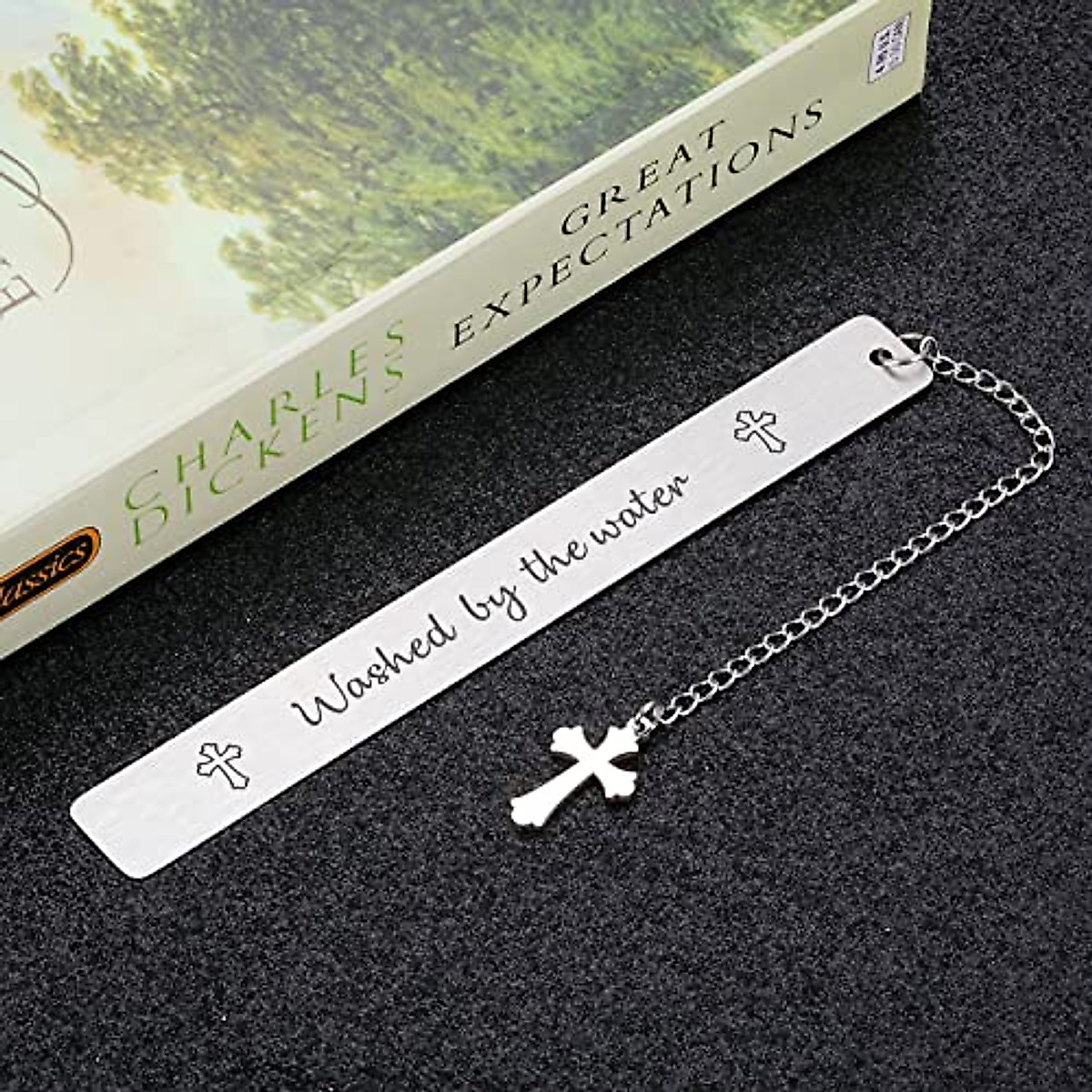 Baptism Gift Bookmark for Women Men Boys Girls Religious Christian First Communion Gift Cross Bookmark for Baby Kids Catholic Goddaughter Godson Family Son Daughter Friends Baptism Gift