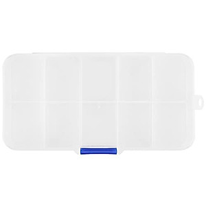 Fayrimi 1 to 10 Compartment Plastic Box Transparent for pin Jewelry Small Accessories
