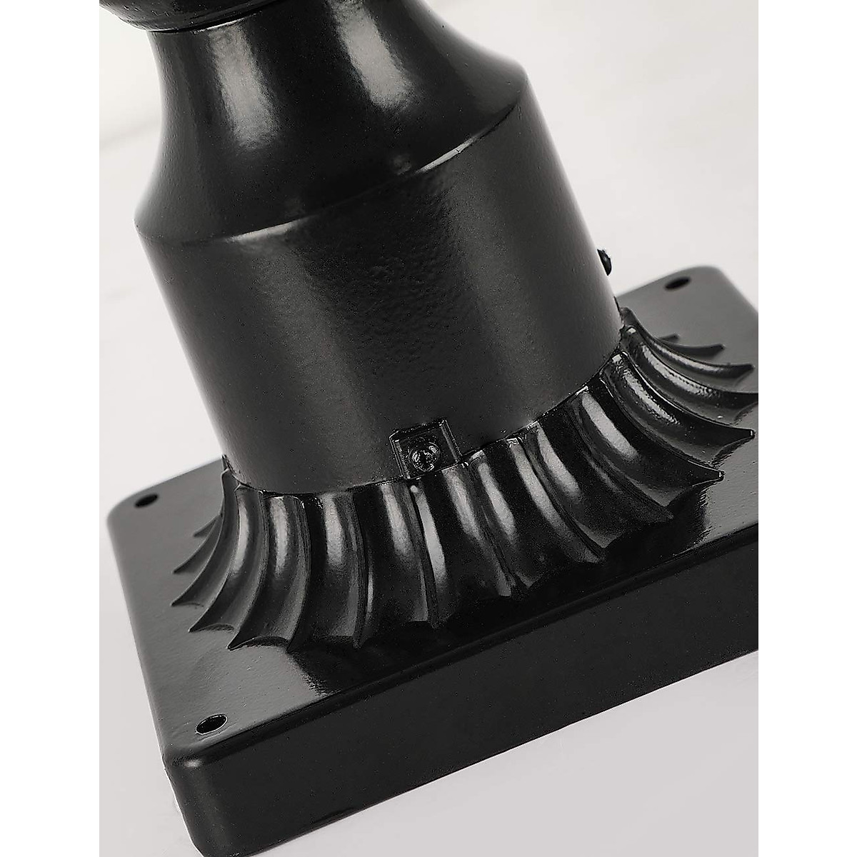 N / A EREBJENH Designer Outdoor Post Light Fixture with 3-Inch Pier Mount IP65 Waterproof E26 Bulb Base Clear Glass Shade Exterior Post Lighting,1-Light House Exterior Pillar Pole Lantern,Black