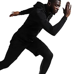 BUYJYA 5Pcs Men's Compression Pants Shirt Top Long Sleeve Jacket Athletic Sets Gym Clothing Mens Workout