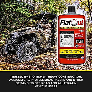 FlatOut Tire Sealant Sportsman Formula - Prevent Flat Tires, Seal Leaks, Contains Kevlar, 32-Ounce Bottle, 4-Pack