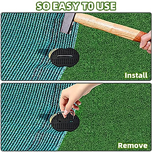 40 Pack 6 Inch Landscape Staples & 40pcs Fixing Gasket Sets, Garden Stakes Galvanized Steel Fabric Pins Heavy-Duty U Shape Sod Turf Pins for Ground Weed Fabric Barrier, Orchard, Yard, Tents