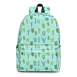 Cactus Plant Backpack Lightweight Backpacks Durable Laptop Backpack Shoulders Bag Hiking Travel Bag Casual Daypack