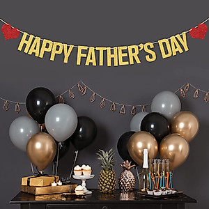 Happy Father's Day Banner Gold Glitter, Father's Day Party Decorations, Best Dad Ever Decor, Happy Father's Day Birthday Decorations