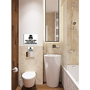 Aim Like A Jedi Not Like A Stormtrooper Bathroom Sign Decor - FRAMED - Home Decor Wall Art, Gallery Wrap Inner Frame, White, 7x9