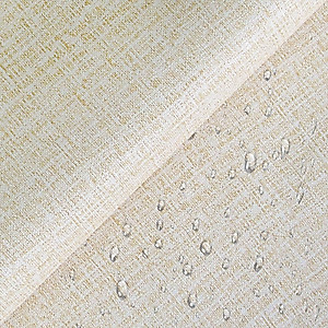 Yancorp 10ft Textured Fabric Cream Wallpaper Faux Grasscloth Beige Peel and Stick Self-Adhesive Linen Removable Wallpaper Cabinets Counter Top Liners